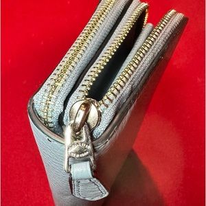 Coach | Bags | Authentic Coach Large Double Zip Pebble Leather Wallet ...